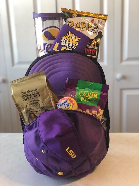 Baseball Cap Backpack of snacks! – Nancy's Corner Gift Baskets